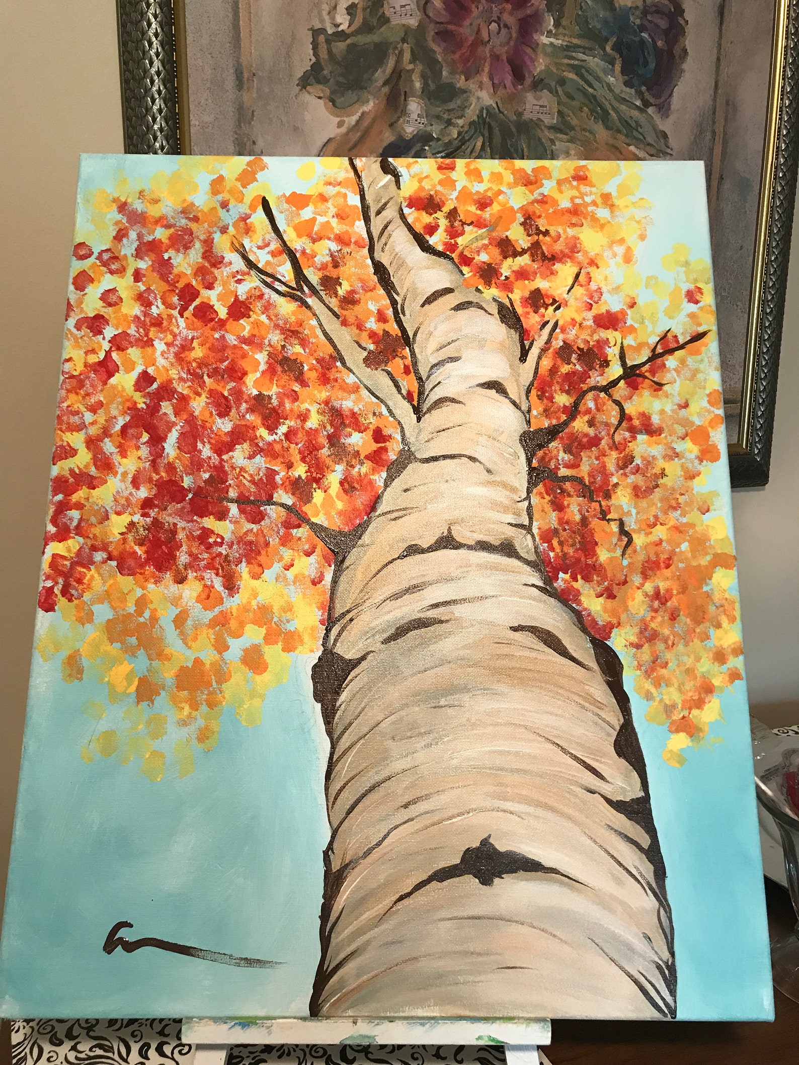 Birch Tree Original Canvas Painting 16x20 - Etsy