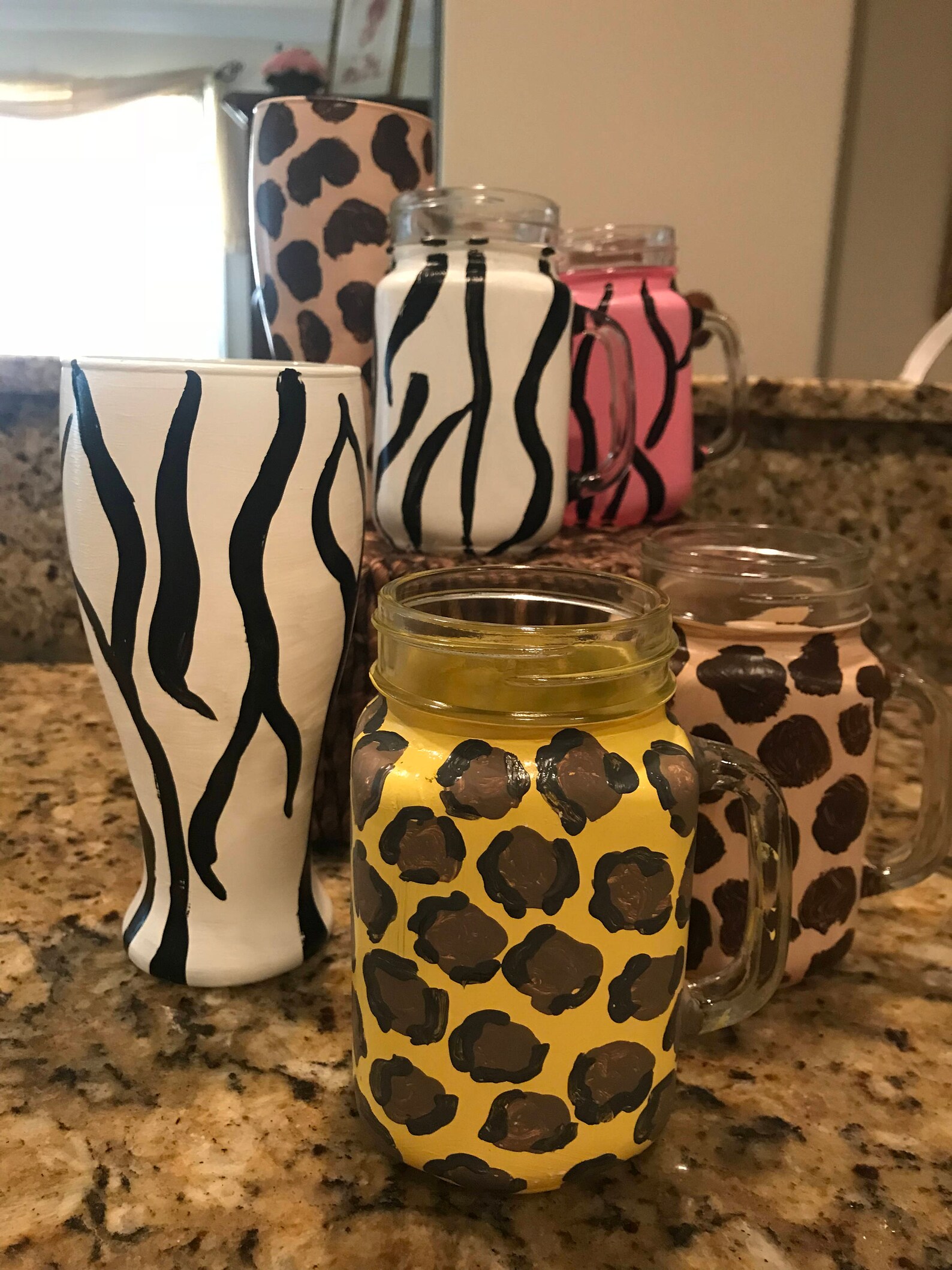 CHEETAH Print Mason Jar Mug Personalized - Etsy