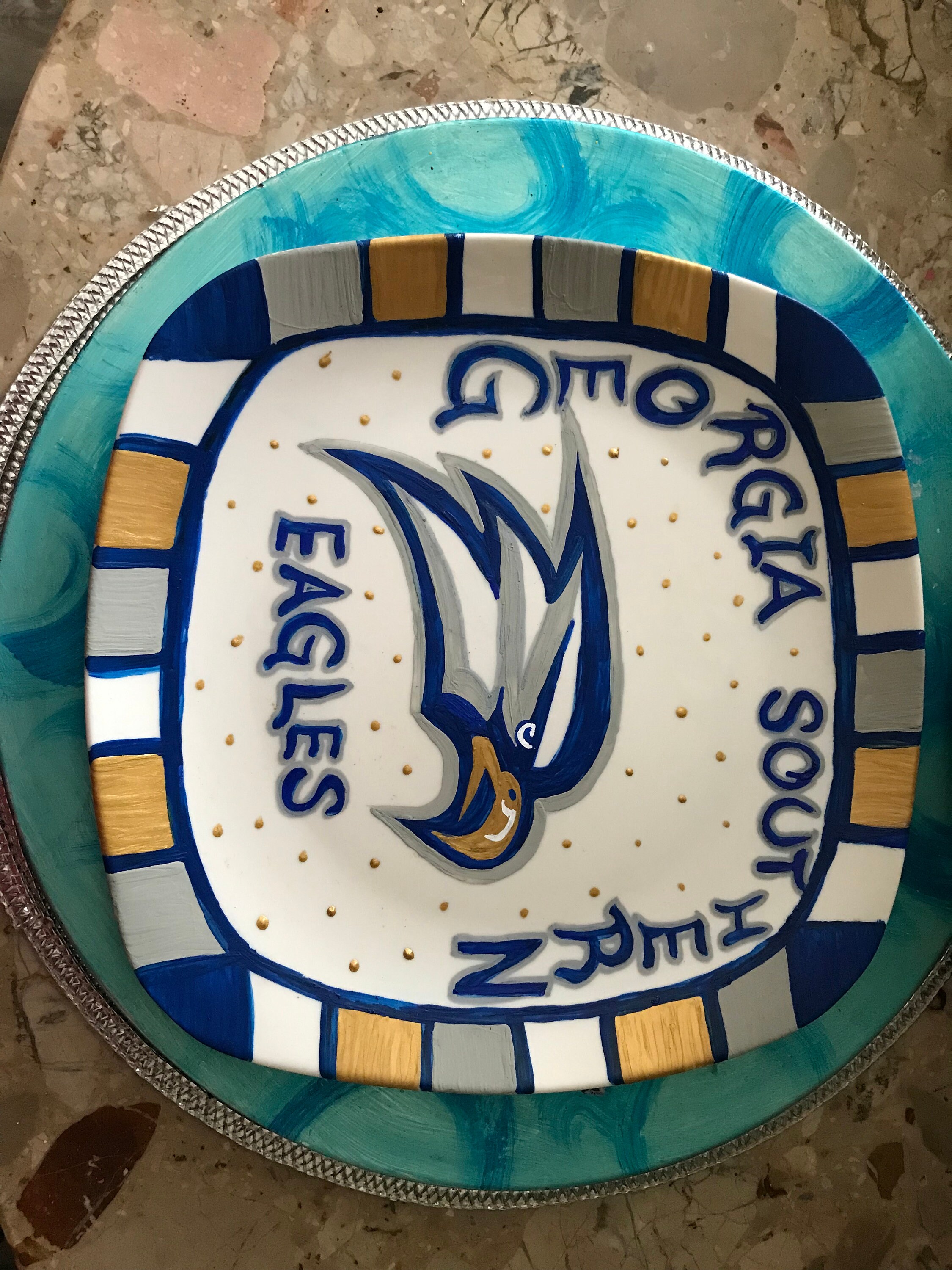 Georgia Southern University GSU Hand Painted Plate - Etsy