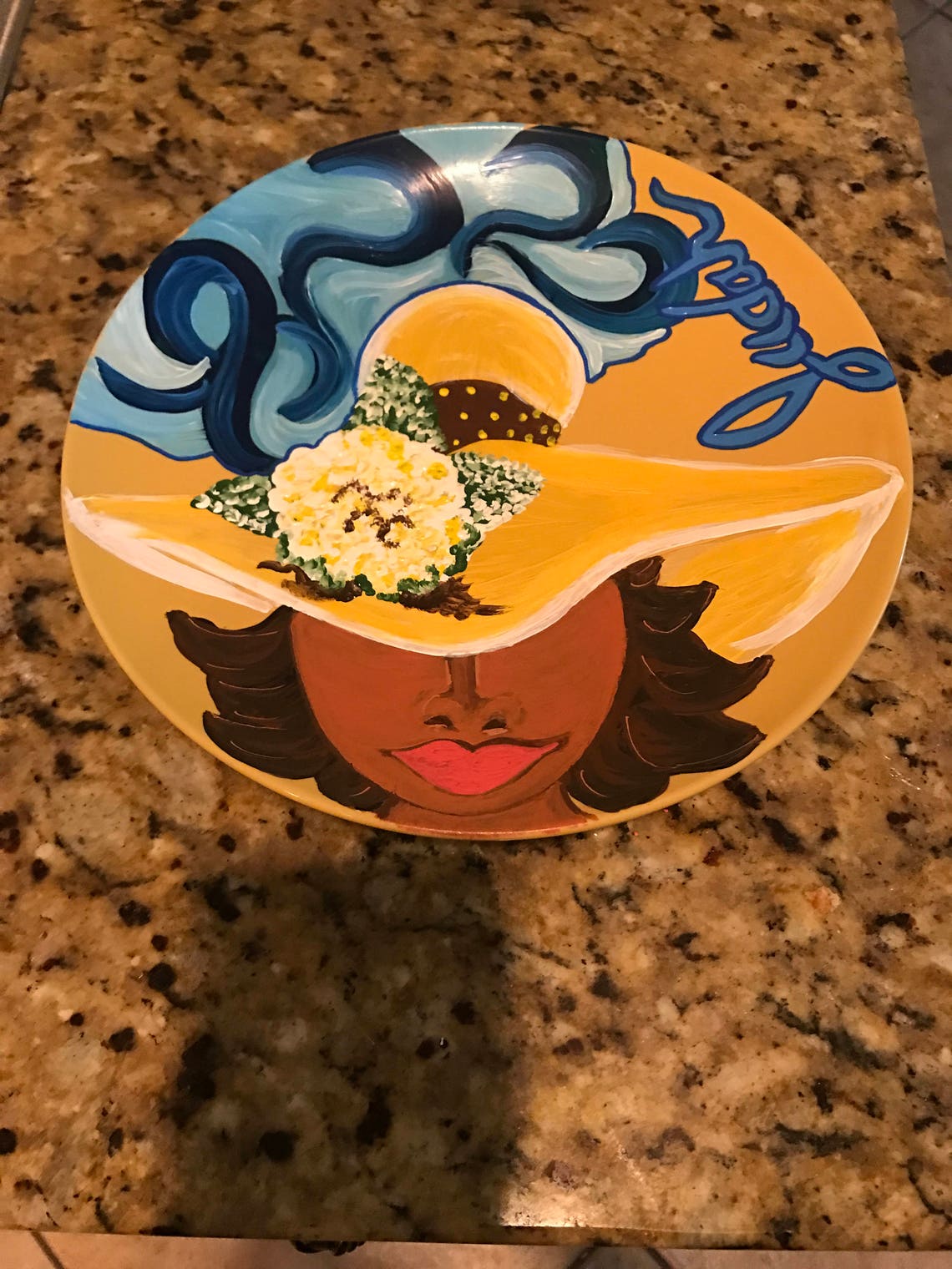 Lady Hand Painted Plate - Etsy