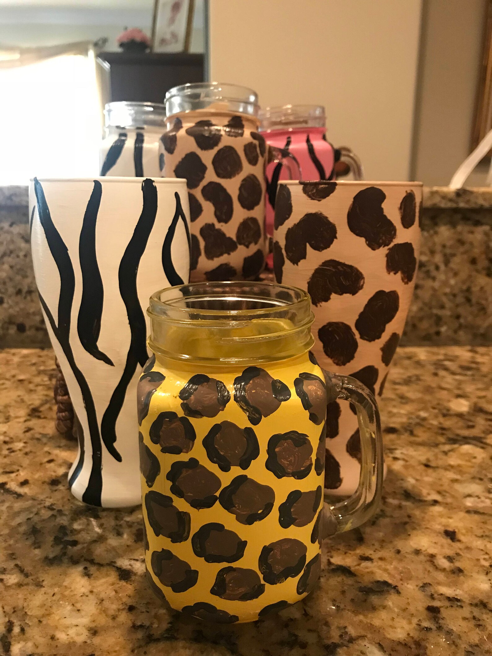 CHEETAH Print Mason Jar Mug Personalized - Etsy