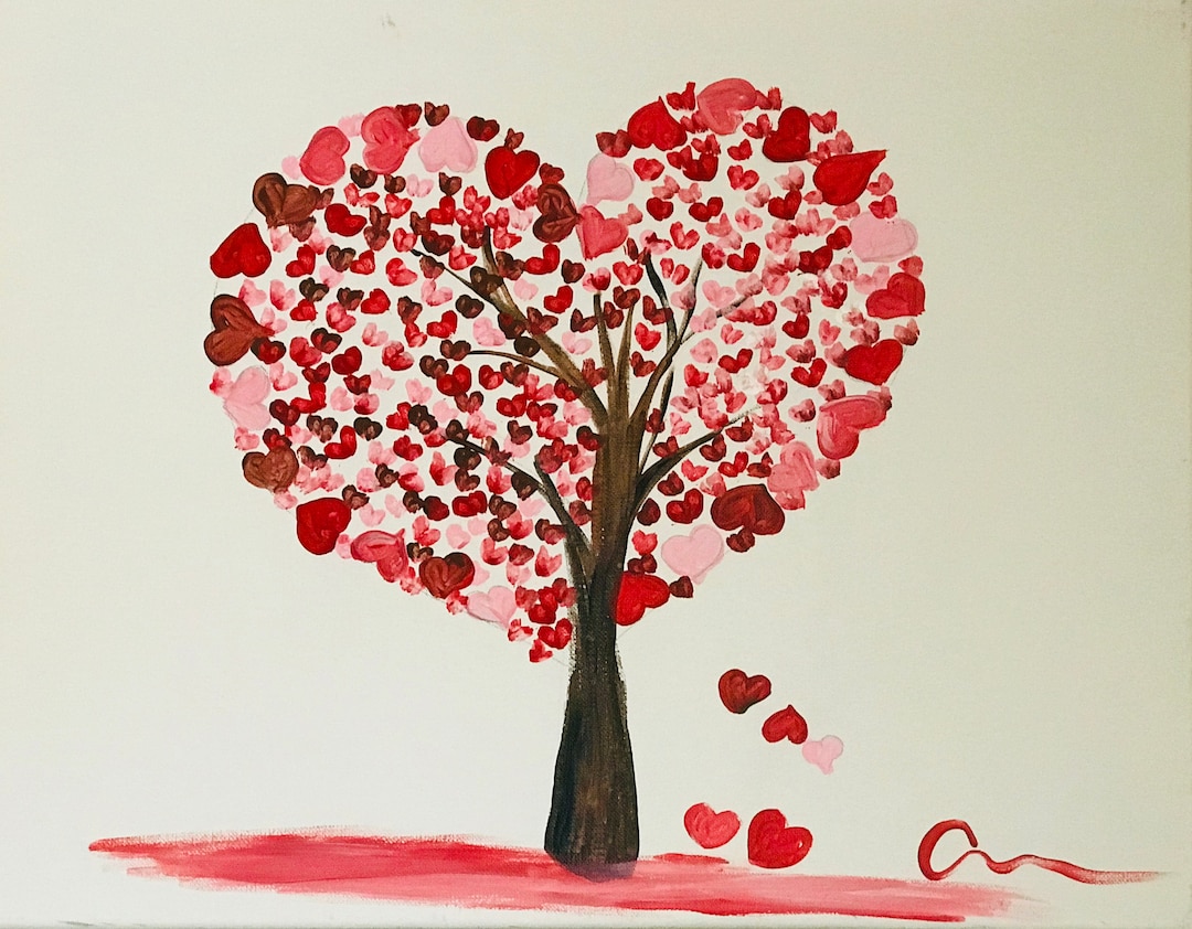 Love (heart) Tree Canvas Painting 16x20 - Etsy