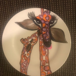 Giraffe Hand Painted Plate - Etsy
