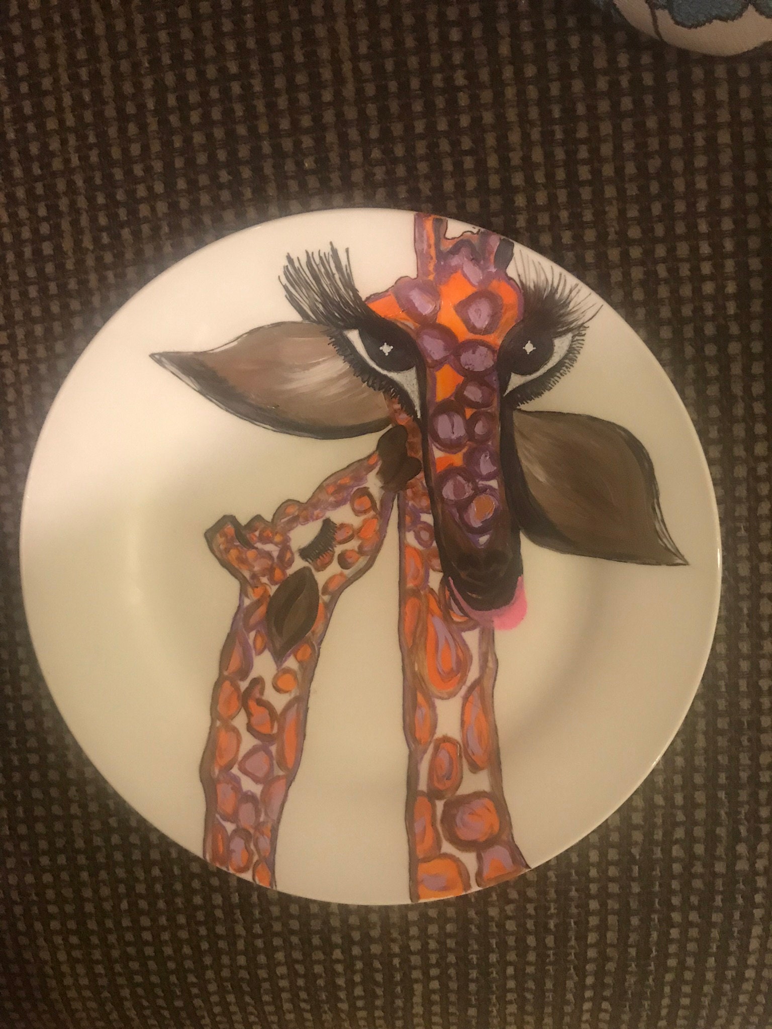Giraffe Hand Painted Plate - Etsy