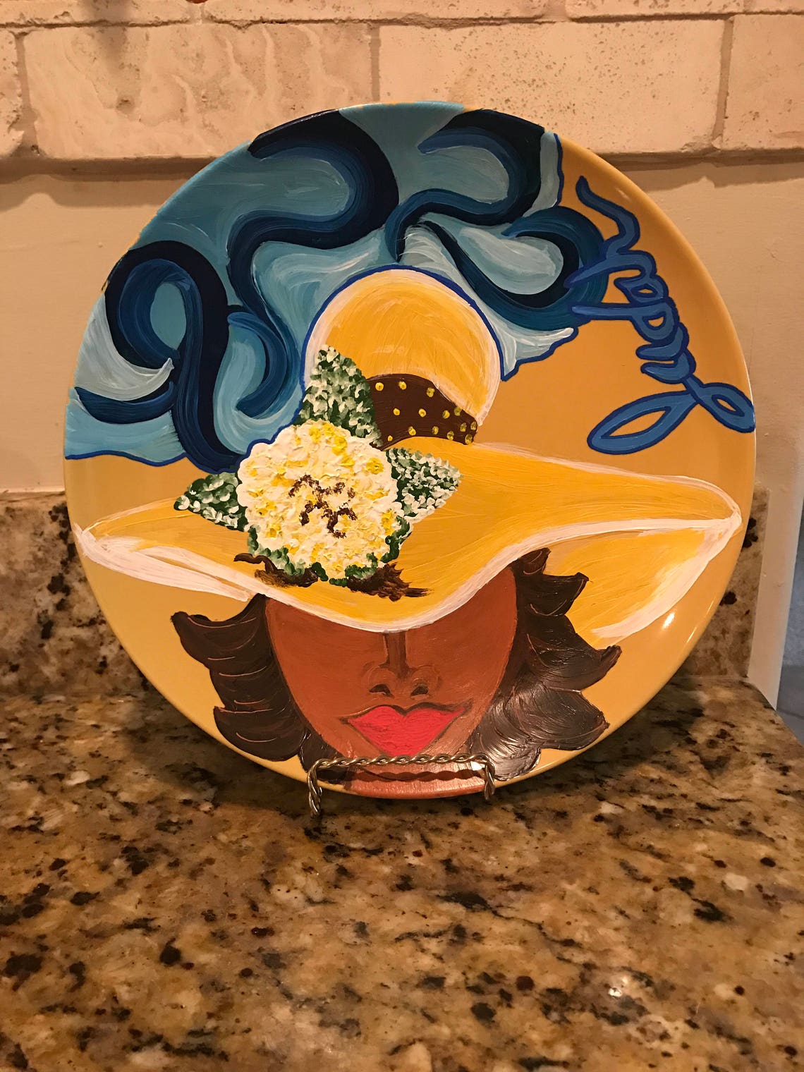 Lady Hand Painted Plate - Etsy