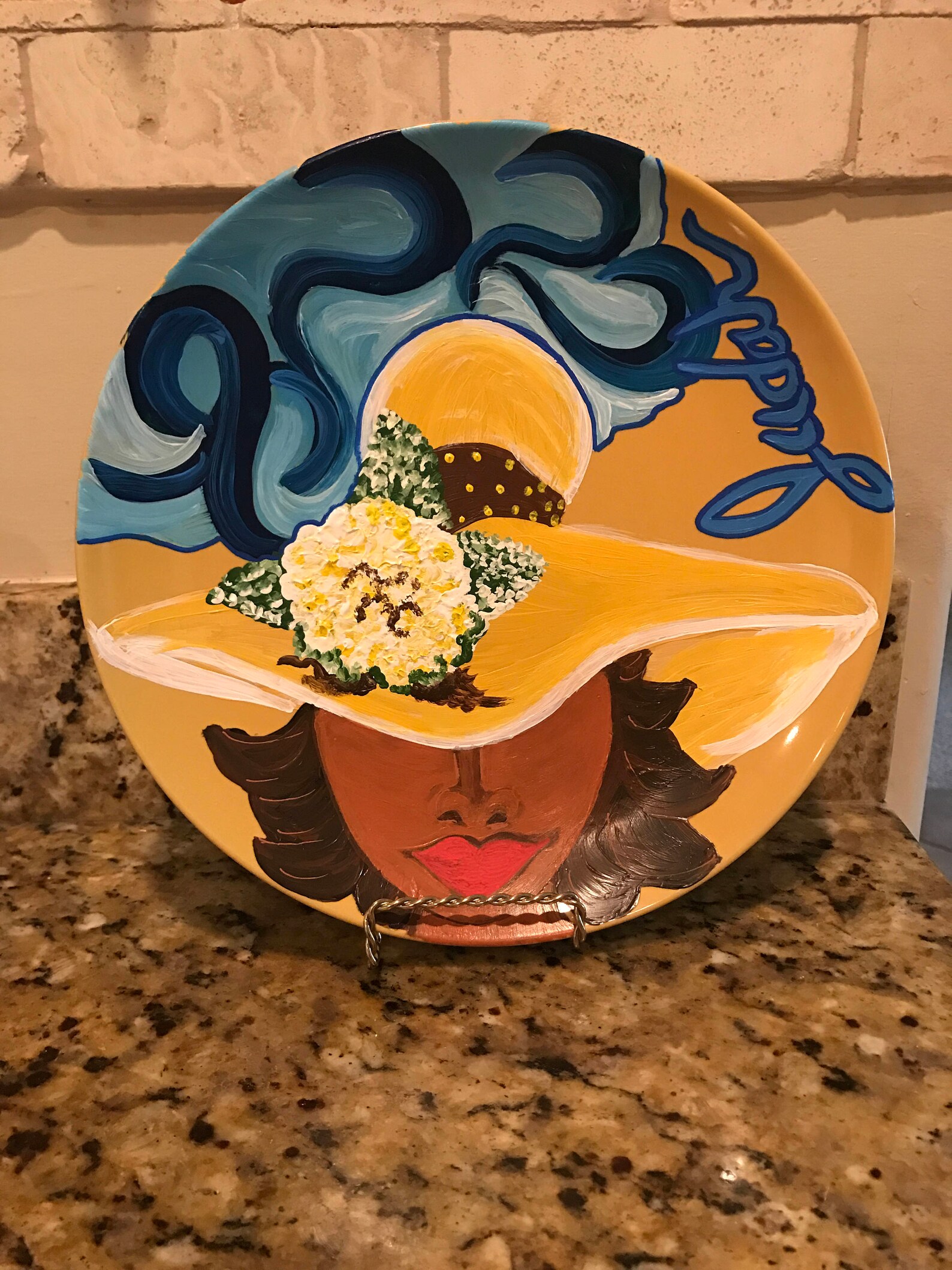 Lady Hand Painted Plate - Etsy