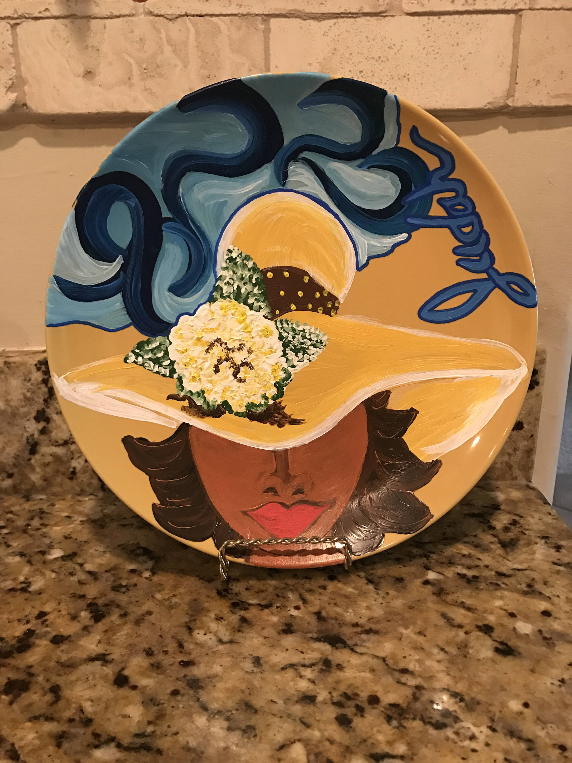 Lady Hand Painted Plate - Etsy