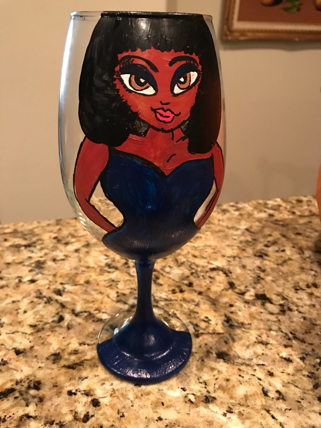 Hand Painted Glass Lady - Etsy
