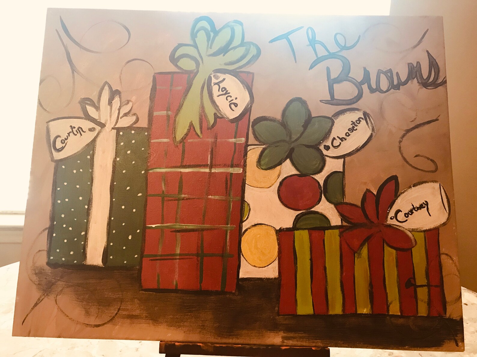 Personalized Christmas Presents Original Canvas Painting 16x20 - Etsy