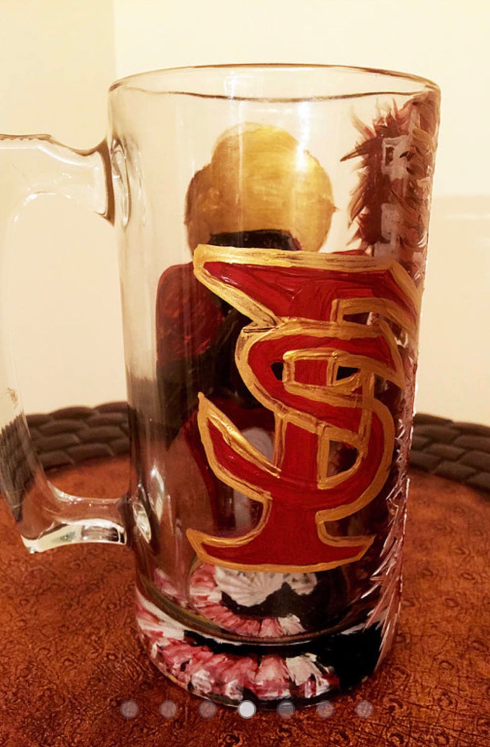 FLORIDA STATE Seminoles FSU Hand Painted Glass Mug Sports - Etsy