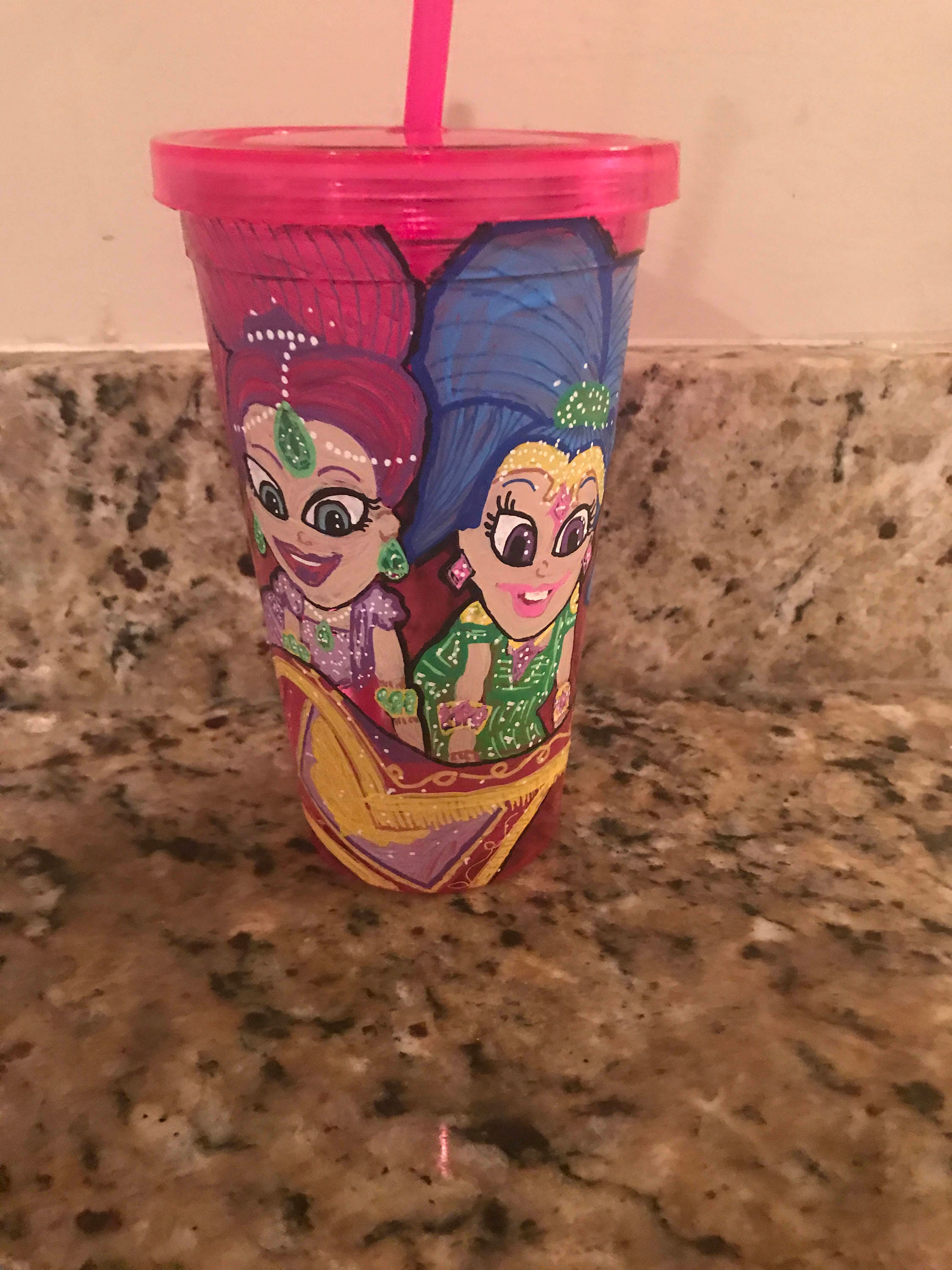 SHIMMER AND SHINE Character Acrylic Plastic Tumbler Customized ...
