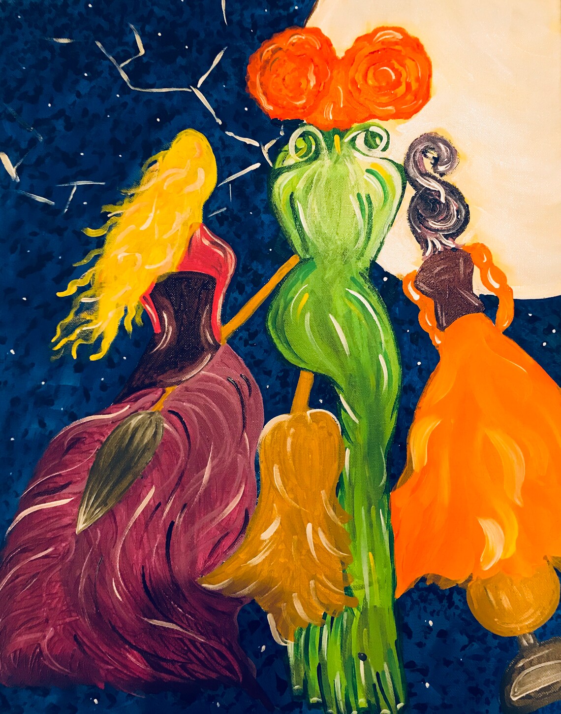 Hocus Pocus Inspired Acrylic Canvas Painting 16x20 - Etsy