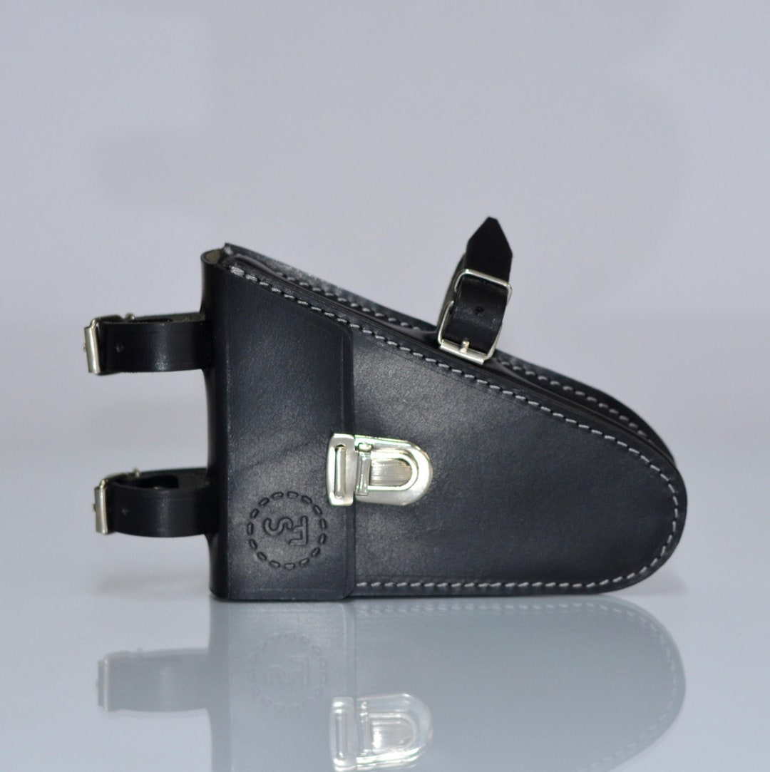 Leather Bicycle Bag, Bicycle Saddlebag, Leather Frame Bag, Leather ...