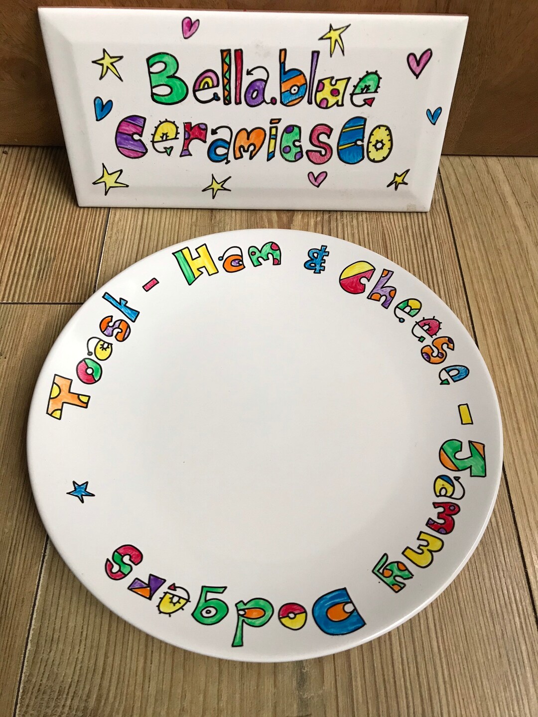 Hand Painted Personalised Side Plate. up to 25 Letters Your - Etsy