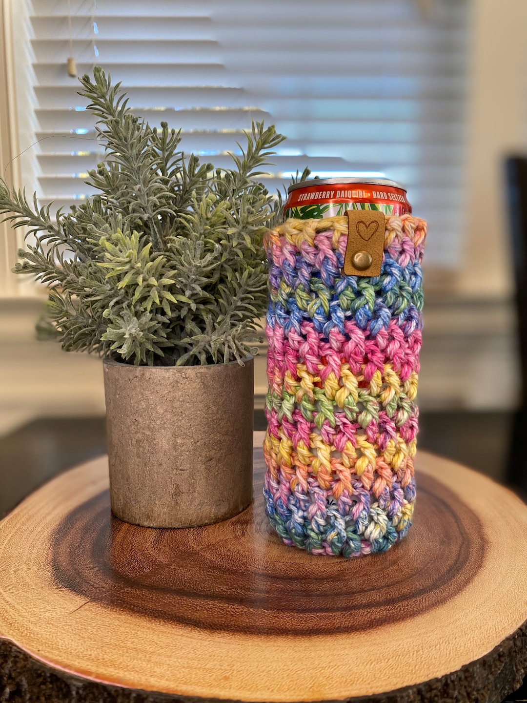 Handmade Skinny Can Cozy | Crochet Soda Can Holder | Hard Seltzer Cozy ...