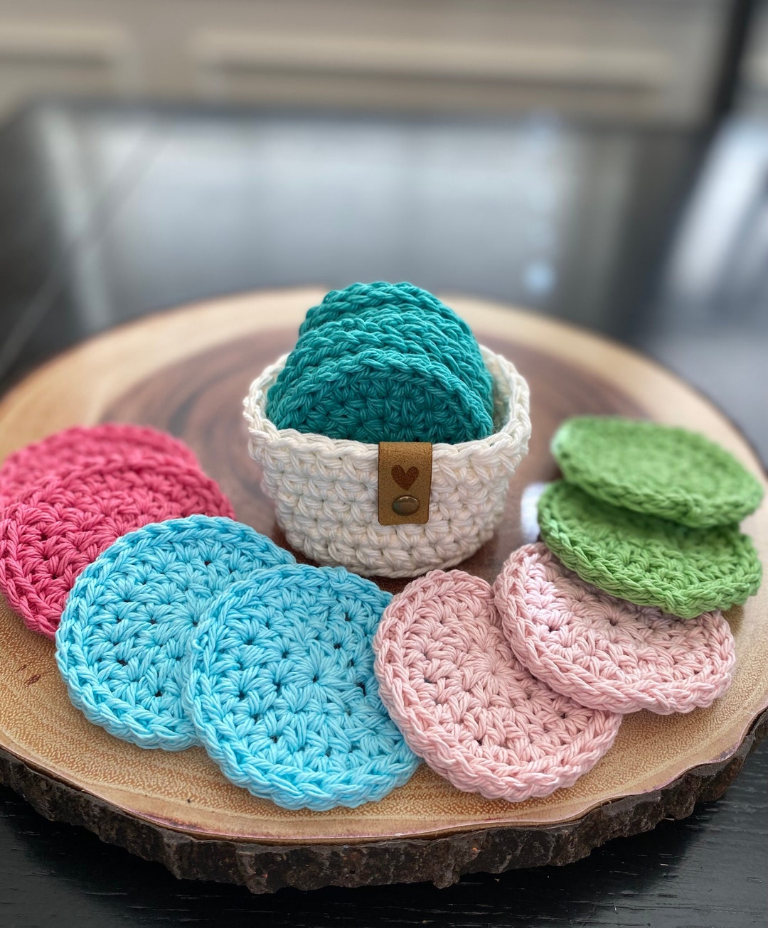 100% Cotton Face Scrubbies | Crochet Reusable Face Wash Scrubby With ...