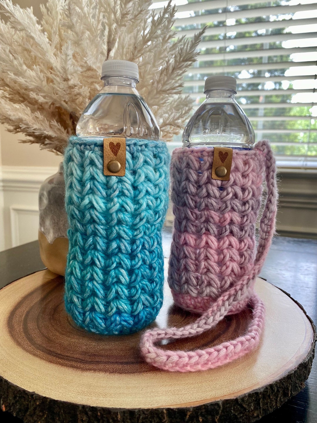 Handmade Water Bottle Cozy | Crochet Water Bottle Holder | Reusable ...