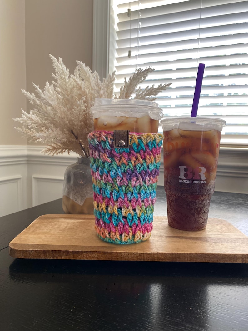 Handmade Extra Large Cold Drink Cozy | Dunkin Donuts Iced Coffee | Cold ...
