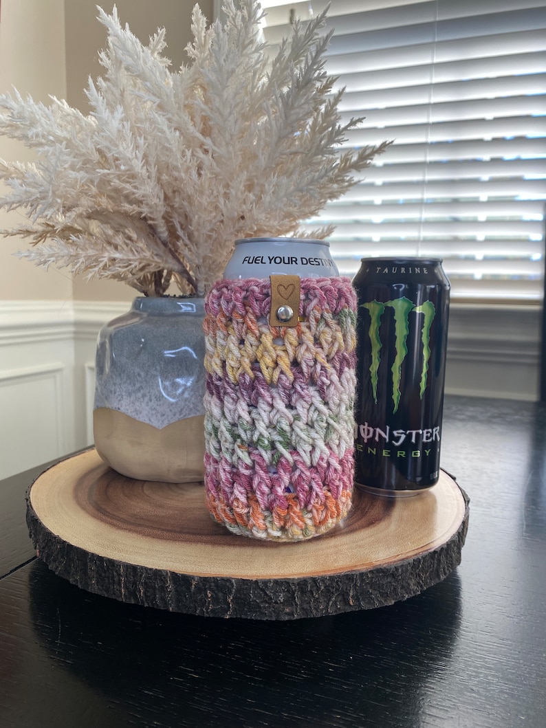 Handmade Energy Drink Cozy | Crochet Craft Beer Can Holder | Beer ...
