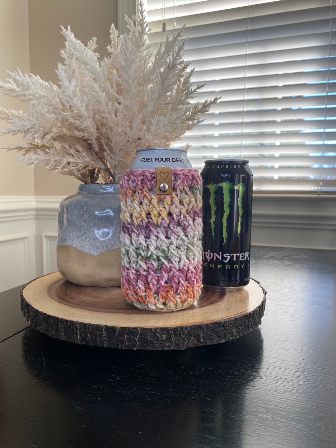 Handmade Energy Drink Cozy | Crochet Craft Beer Can Holder | Beer ...