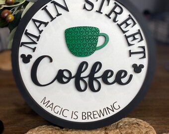 10 Main Street Coffee Sign // Disney-inspired Coffee Decor // Mickey ...