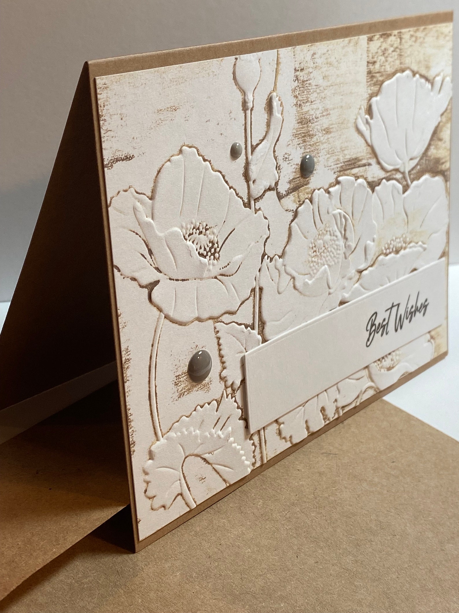 Best Wishes Embossed Handmade Greeting Card - Etsy