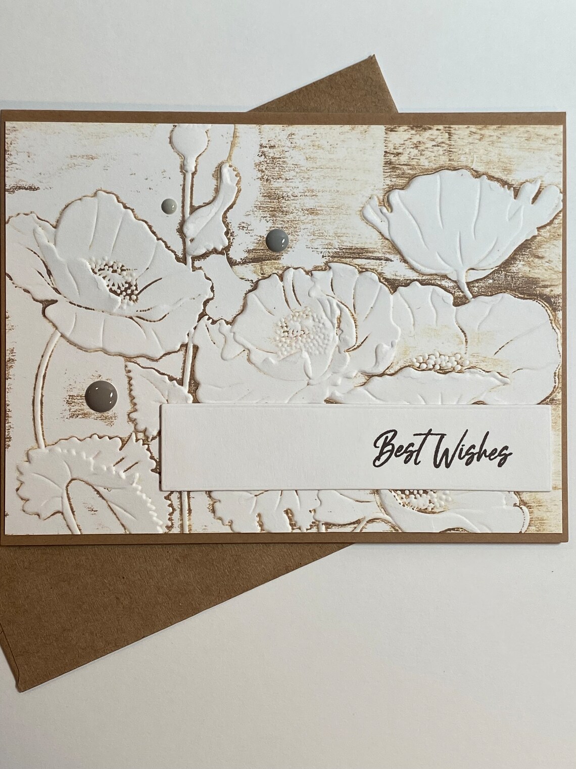 Best Wishes Embossed Handmade Greeting Card - Etsy