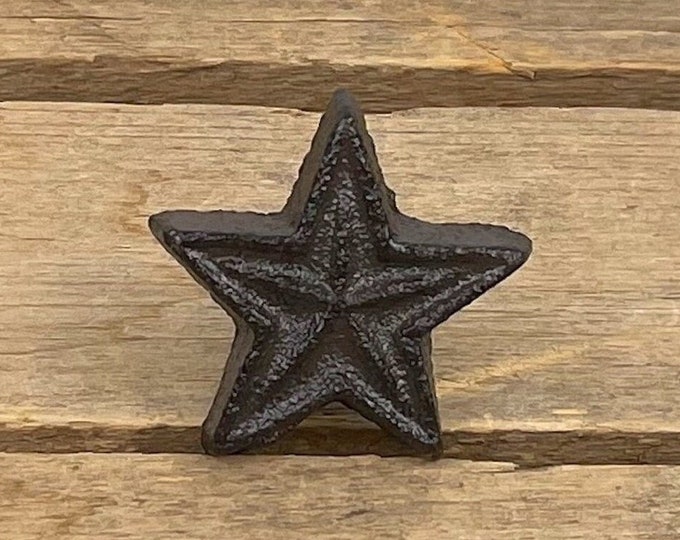 Cast Iron Star Shaped Knobs, Cast Iron Star Drawer Knobs, Rustic Star ...