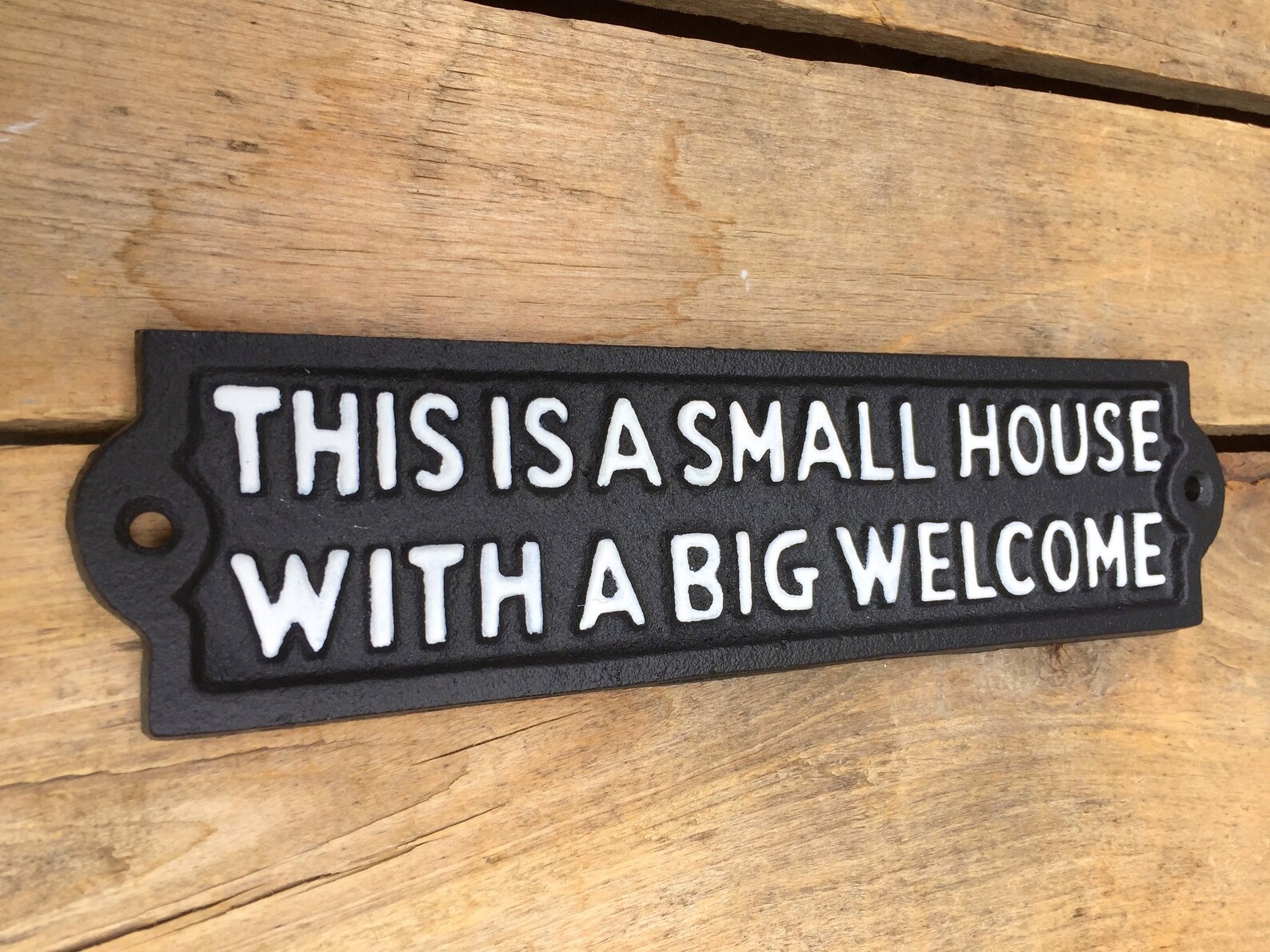 Small House With A Big Welcome Sign Cast Iron Entryway Sign - Etsy