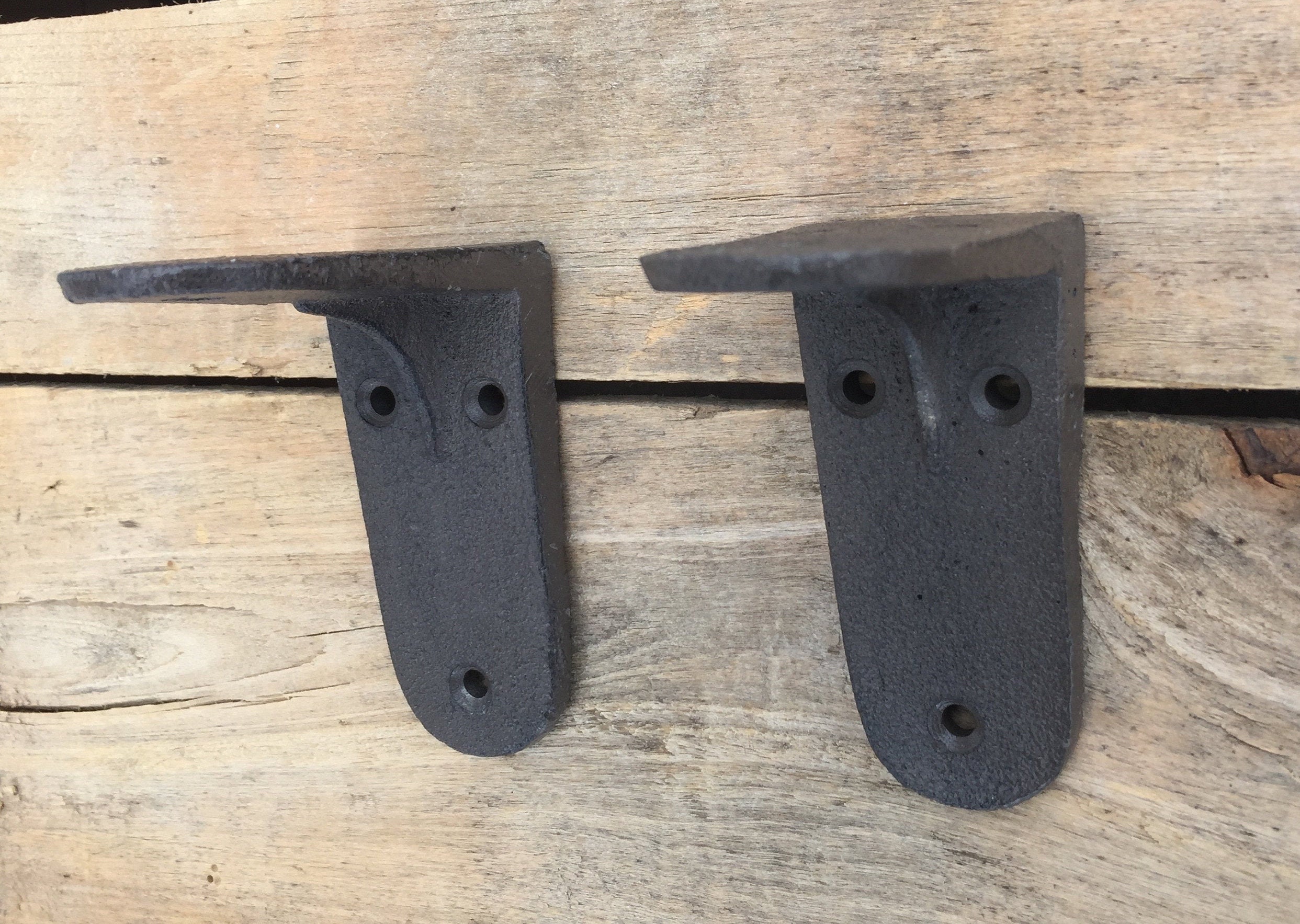 Pair of Simple Cast Iron Shelf Brackets