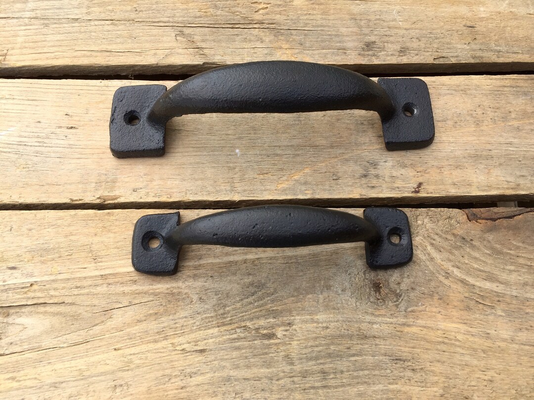 Classic Black Cast Iron Drawer Pull, Black Drawer Handle - Etsy