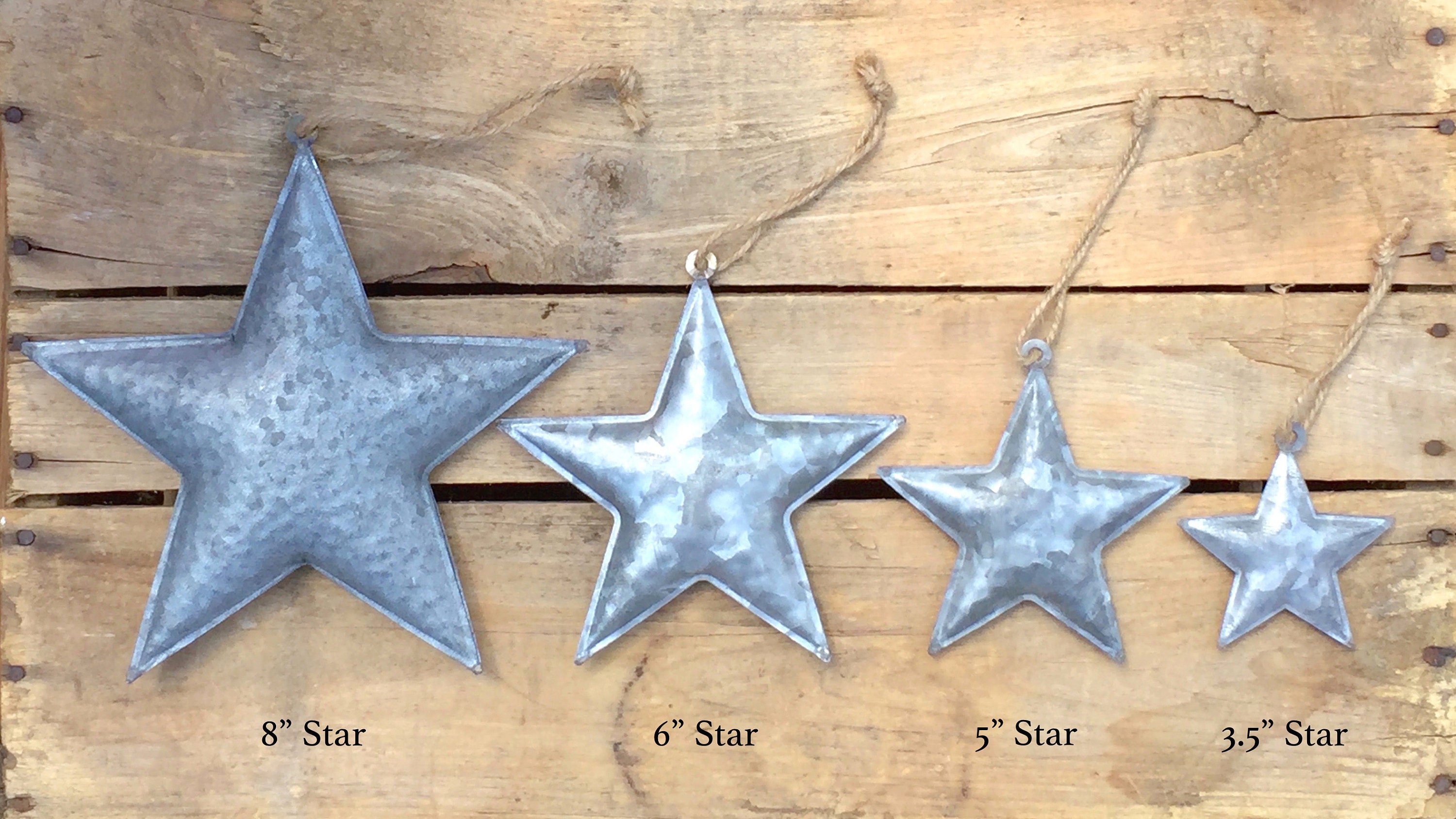 3.5Inch Rustic Metal Star Hanging Ornament