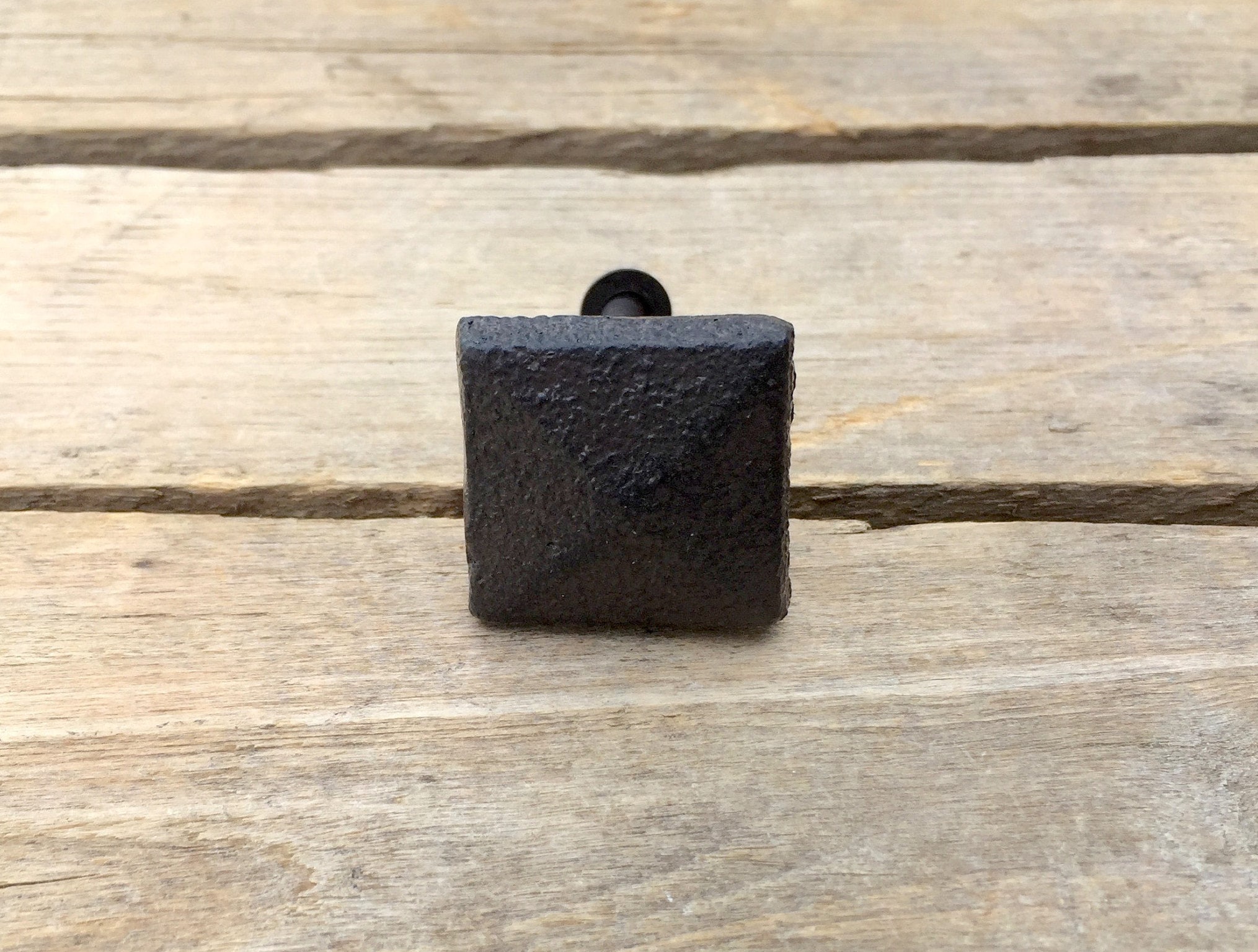 Rustic Cast Iron Square Drawer Knob