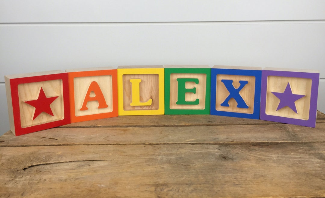 Wooden Letter Blocks, Wooden Alphabet Block, ABC Block, Child's Room ...