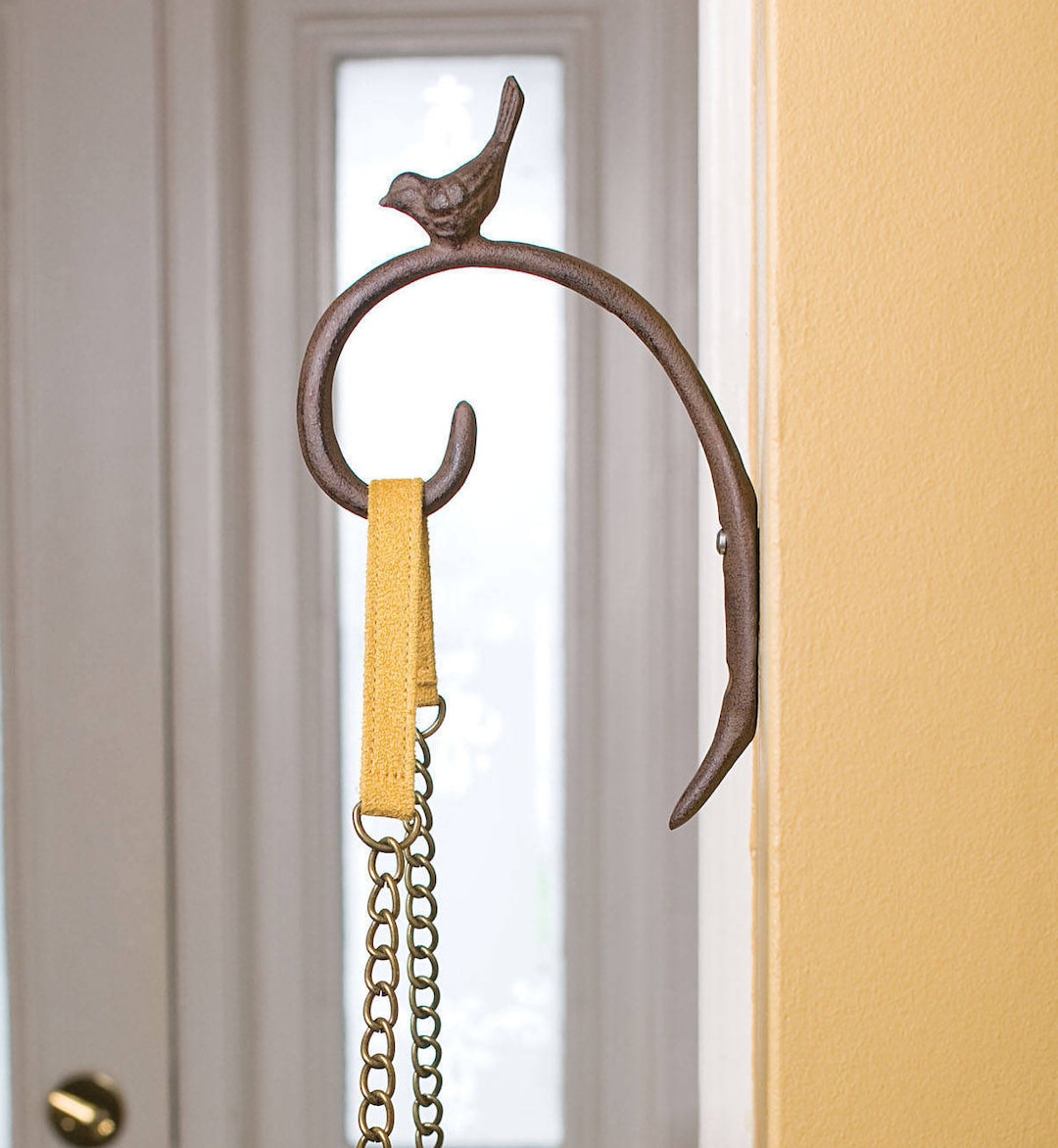 Curved Bird Wall Hook, Large Cast Iron Wall Hook, Lantern Hook, Hanging ...