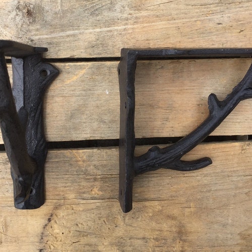 Pair of Tree Branch Shelf Brackets Rustic Tree Branch Shelf | Etsy