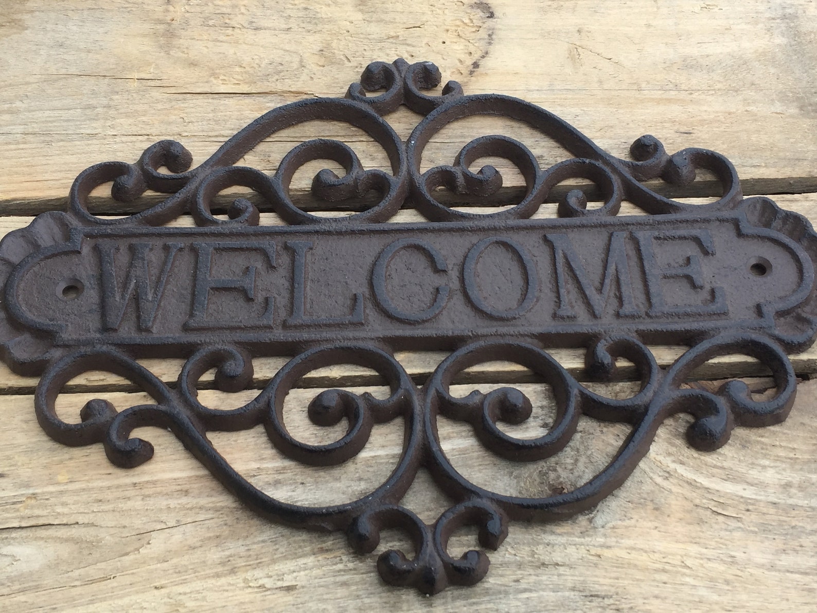 Large Welcome Sign Cast Iron Welcome Sign Rustic Welcome - Etsy