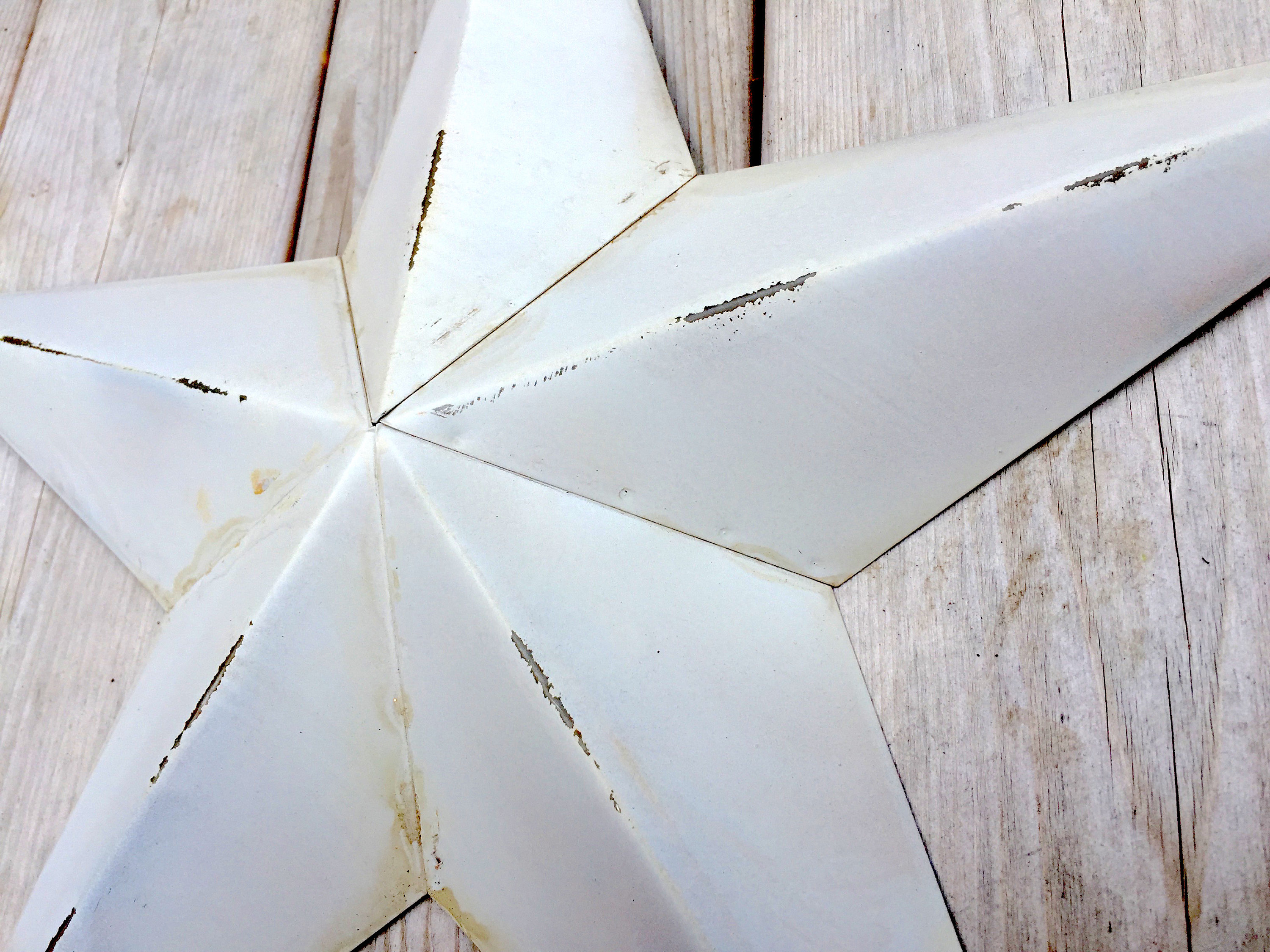 18 Rustic White Metal Star