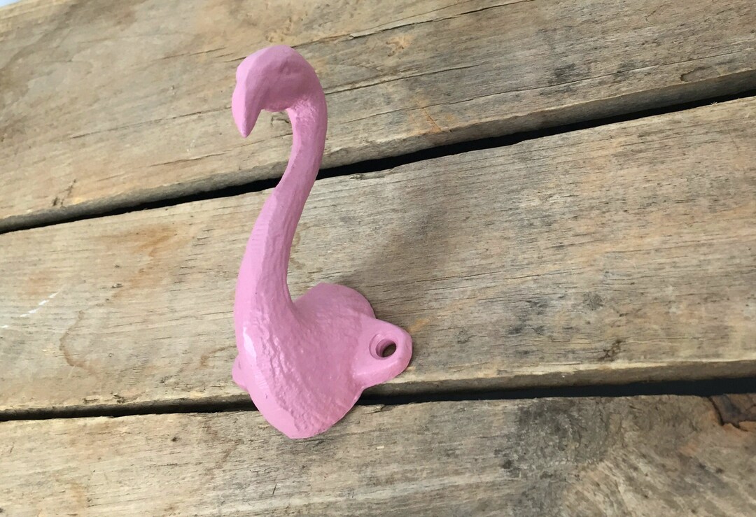 Pink Flamingo Wall Hook, Cast Iron Flamingo Hook, Cast Iron Flamingo ...