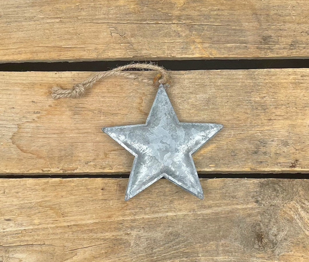 Rustic Metal Star Hanging Ornament, Metal Star Ornament, Barn Star ...