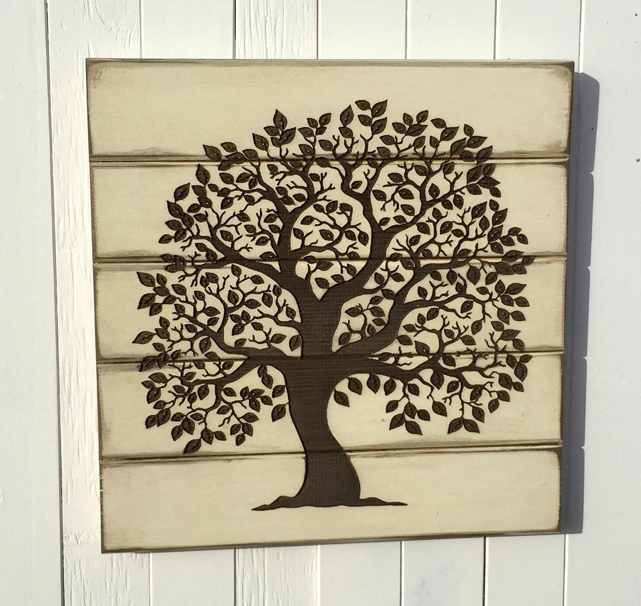 Tree of Life - Antiqued Ivory Distressed