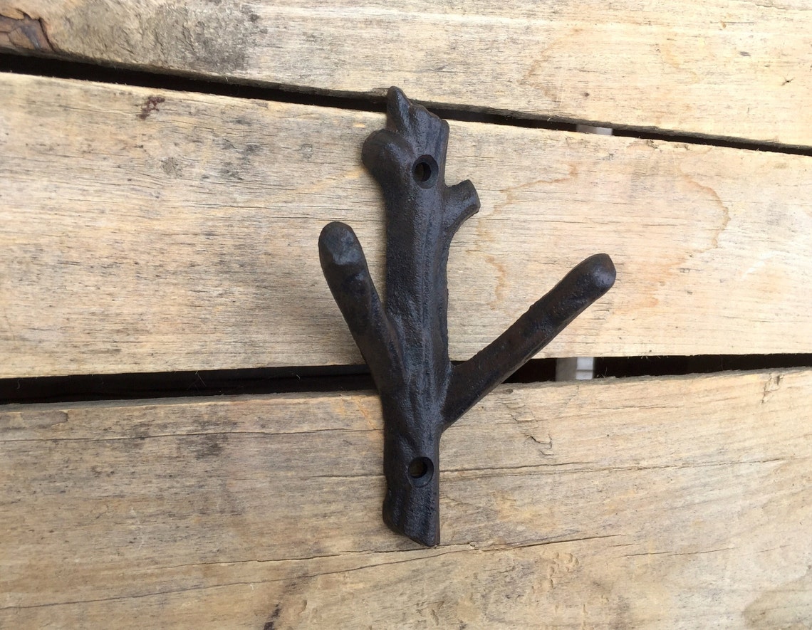 Small Tree Branch Wall Hook Small Rustic Branch Hooks Cast | Etsy