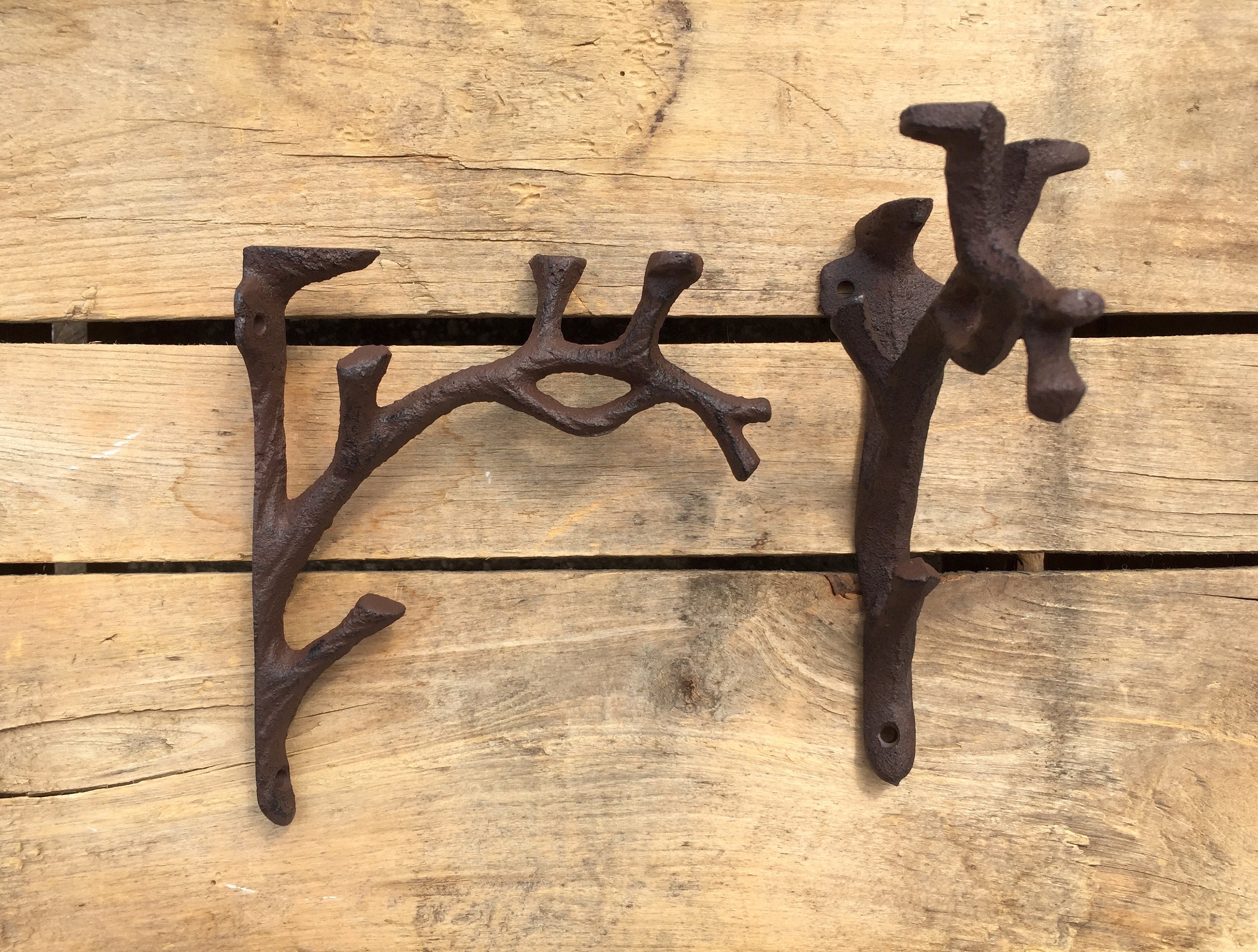 Pair of Decorative Tree Branch Shelf Brackets