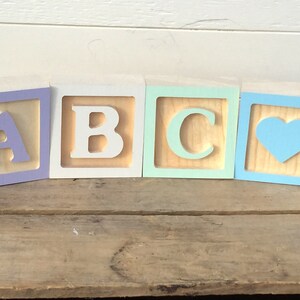 Wooden Letter Blocks, Wooden Alphabet Block, ABC Block, Child's Room ...