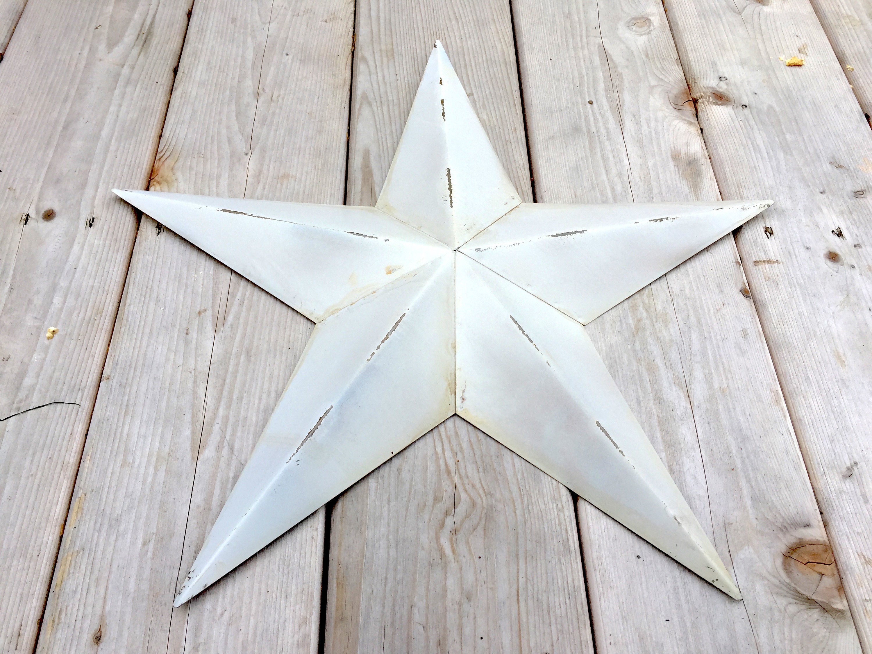 18 Rustic White Metal Star