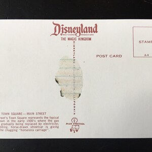 Vintage Disneyland Main Street U.S.A. Postcard Town Square | Etsy
