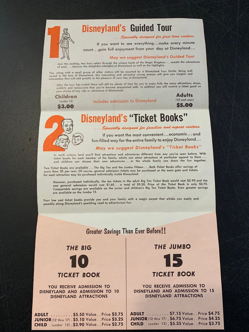Disneyland Ticket Book and Tour Advertisement from 1961 | Etsy