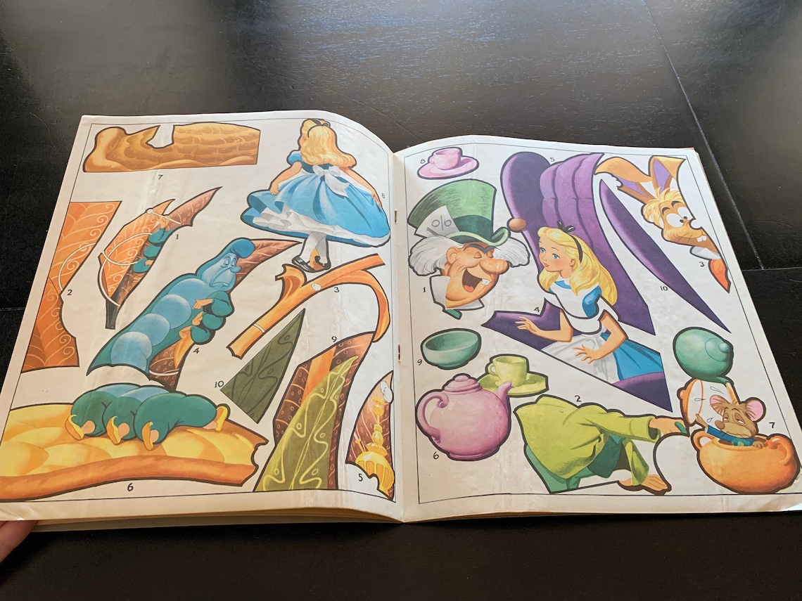 1951 Walt Disneys Alice in Wonderland Sticker Fun Book - Etsy