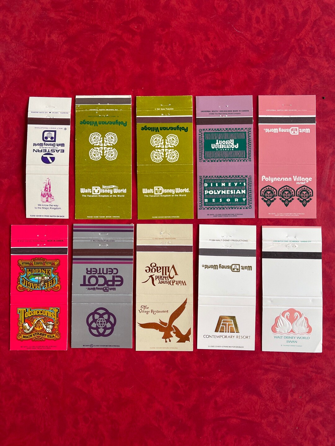 Vintage Disney World Hotel Resort Match Book Covers Matchbook Matches ...