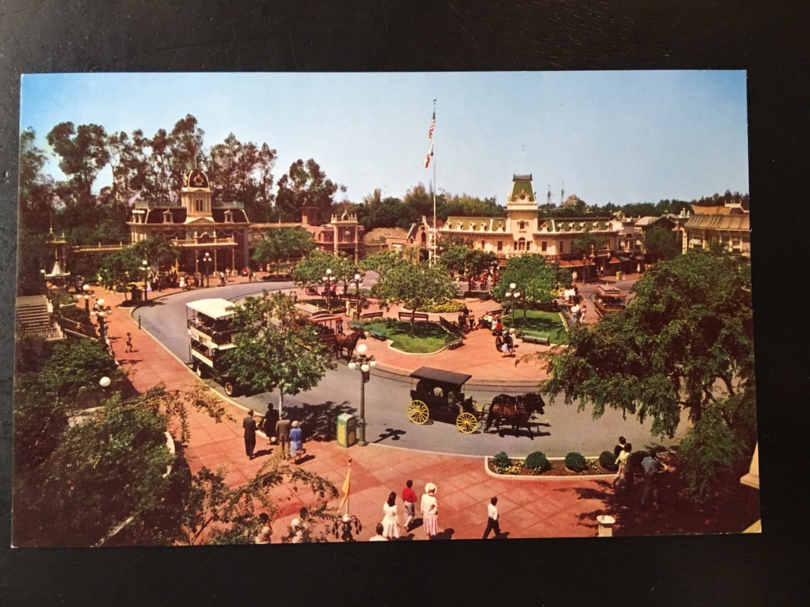 Vintage Disneyland Main Street U.S.A. Postcard Town Square | Etsy